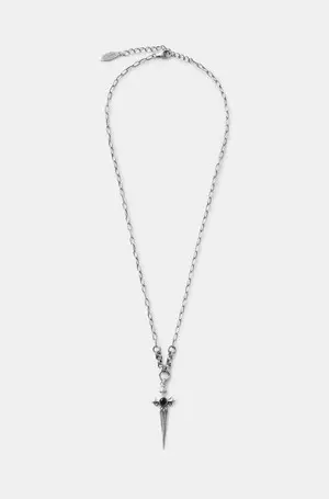 DISTURBIA Sterling Sword Pendant Necklace