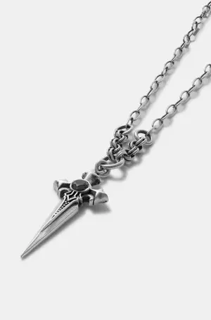 DISTURBIA Sterling Sword Pendant Necklace