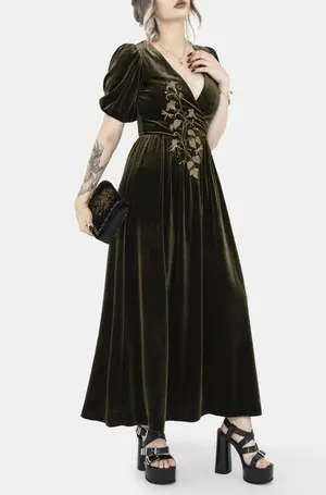 DISTURBIA Noura Floral Dragonfly Midaxi Dress