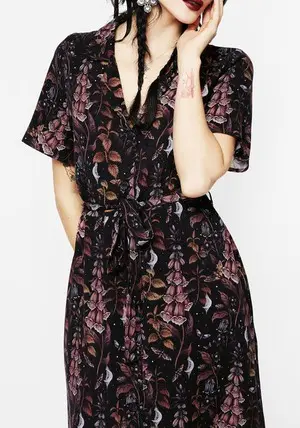 DISTURBIA Foxglove Midi Shirt Dress