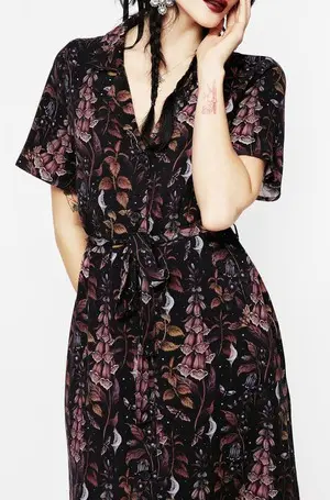 DISTURBIA Foxglove Midi Shirt Dress