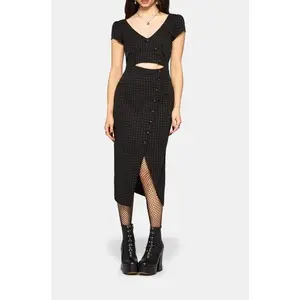DISTURBIA Ziggy Check Cut Out Midaxi Dress
