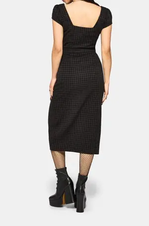 DISTURBIA Ziggy Check Cut Out Midaxi Dress