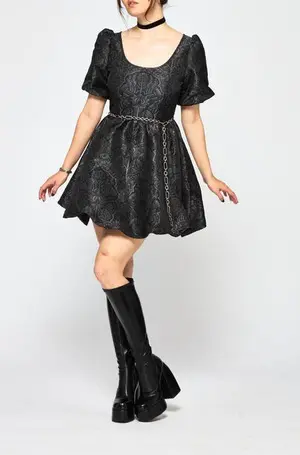 DISTURBIA Nocturna Jacquard Mini Dress
