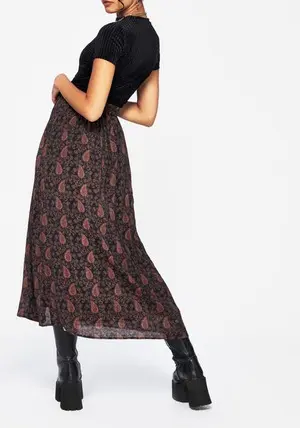 DISTURBIA Isola Button Up Midaxi Skirt