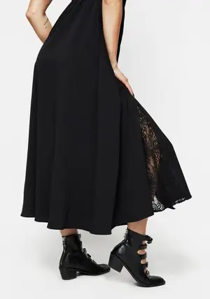 DISTURBIA Taissa Lace Button Up Midaxi Dress