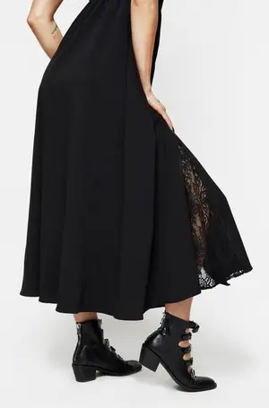 DISTURBIA Taissa Lace Button-up Midi Dress