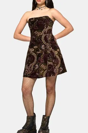 DISTURBIA Effie Baroque Strapless Mini Dress