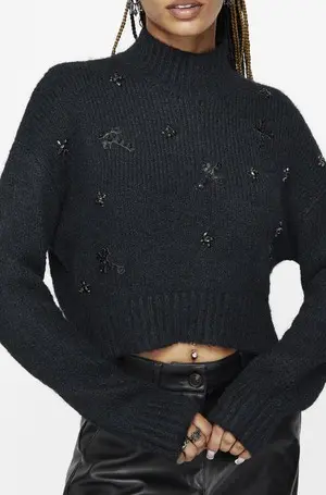 DISTURBIA Phantom Cotton Cross Sweater