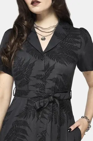 DISTURBIA Ruin Fern Button Midi Shirt Dress