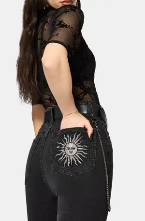 DISTURBIA Reina Celestial Denim Kick Flare Jean