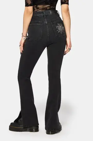 DISTURBIA Reina Celestial Denim Kick Flare Jean