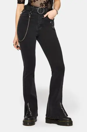 DISTURBIA Reina Celestial Denim Kick Flare Jean