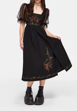 DISTURBIA Phoenix Midi Dress - Black