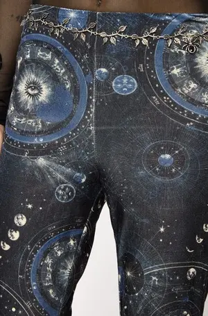DISTURBIA Celestial Velour Flare Trousers