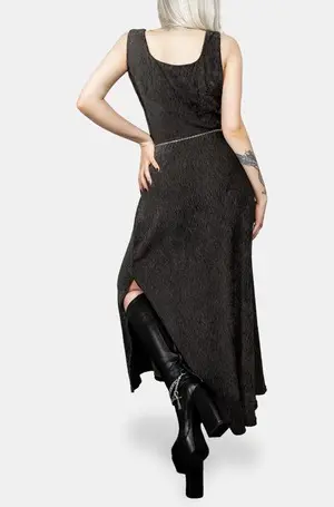 DISTURBIA Thekla Textured Midi Dress With Charm Belt