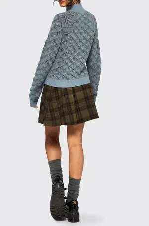 DISTURBIA Edna Cotton Leaf Funnel Neck Jumper