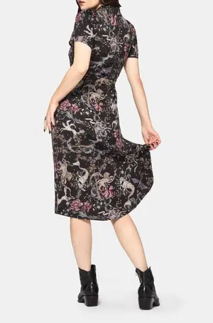 DISTURBIA Enchanted Forest Midi Shirt Dress