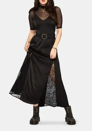 DISTURBIA Cami Lace Godet Maxi Dress