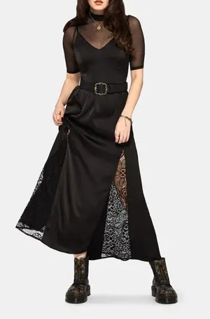 DISTURBIA Cami Lace Godet Maxi Dress