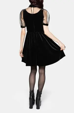 DISTURBIA Trixie Velour Mesh Mini Dress