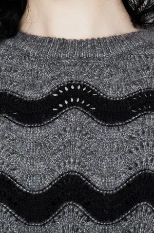 DISTURBIA Nave Stripe Knit Sweater