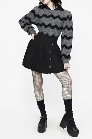 DISTURBIA Nave Stripe Knit Sweater