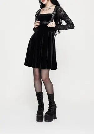 DISTURBIA Long Sleeve Flared Mini Dress