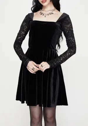DISTURBIA Long Sleeve Flared Mini Dress