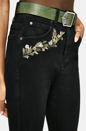 DISTURBIA Abundance Embroidered Skinny Jeans