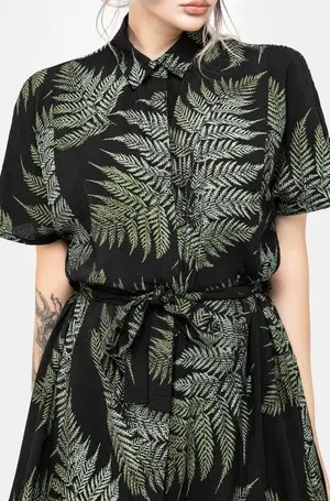 DISTURBIA Fern Print Shirt Dress