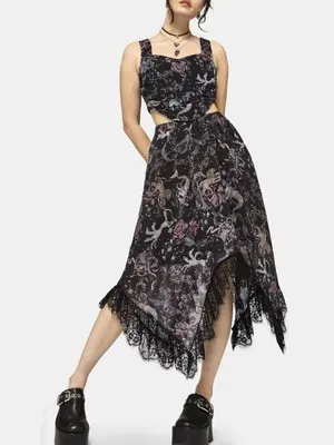 DISTURBIA Merunicorn Enchanted Forest Midi Skirt