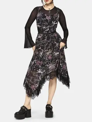 DISTURBIA Merunicorn Enchanted Forest Midi Skirt