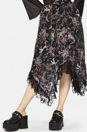 DISTURBIA Merunicorn Enchanted Forest Midi Skirt