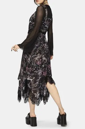 DISTURBIA Merunicorn Enchanted Forest Midi Skirt