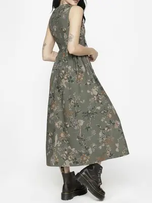DISTURBIA Poison Eden Print Cut Out Midi Dress
