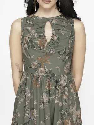 DISTURBIA Poison Eden Print Cut Out Midi Dress
