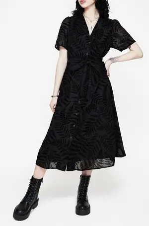 DISTURBIA Lunafern Fern Midi Shirt Dress