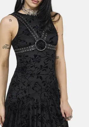 DISTURBIA Deadly Nightshade Mesh Midi Dress