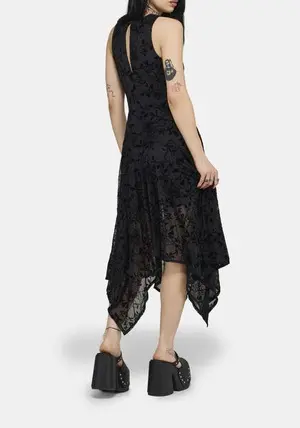 DISTURBIA Deadly Nightshade Mesh Midi Dress