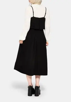 DISTURBIA Genevra Embroidered Overlay Midi Dress