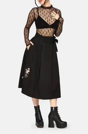DISTURBIA Faela Fairy Embroidered Midi Skirt