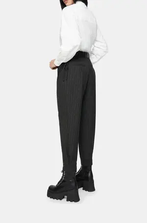 DISTURBIA Sabrina Pinstripe Trouser With Bow Detail