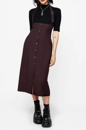 DISTURBIA New Age Halter Neck Pinafore Midi Dress