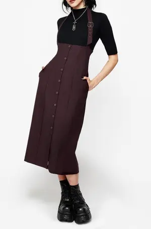 DISTURBIA New Age Halter Neck Pinafore Midi Dress