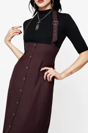 DISTURBIA New Age Halter Neck Pinafore Midi Dress