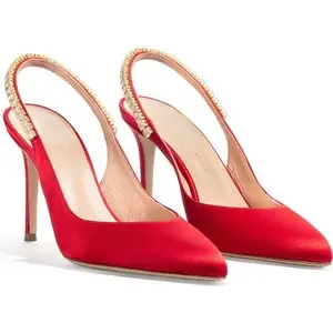 TEMPERLEY LONDON Raven Satin Slingbacks - Red