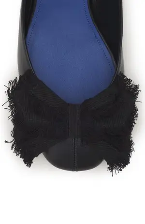 LANVIN Heeled Slingback Ballerina In Leather - Black