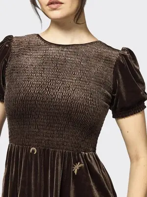 DISTURBIA Seraphine Dragonfly Velour Midi Dress