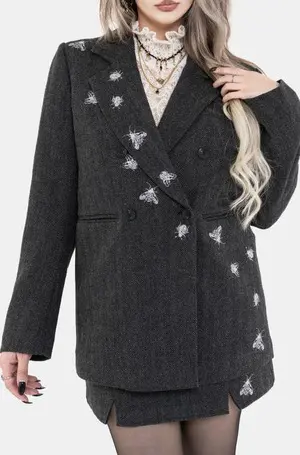DISTURBIA Chrysina Sequin Embellished Blazer